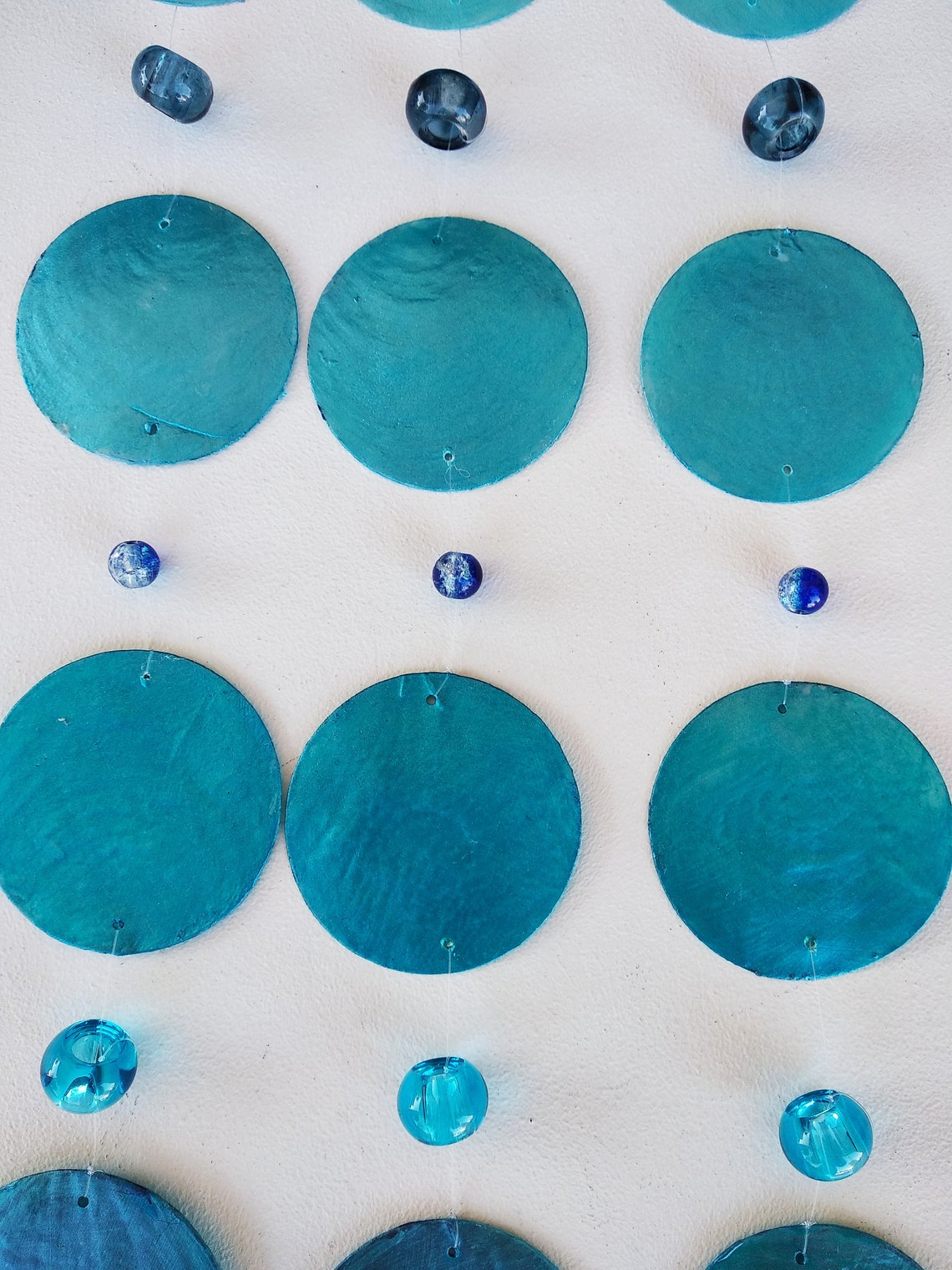 Blue Capiz Shells and Glass Beads Wind Chime Mobile Hanging - Etsy