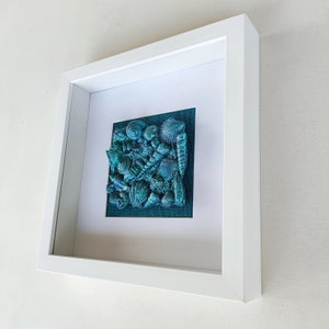 Blue Seashell Painting, Original Sea Wall Art, 3d Plaster Decorative ...