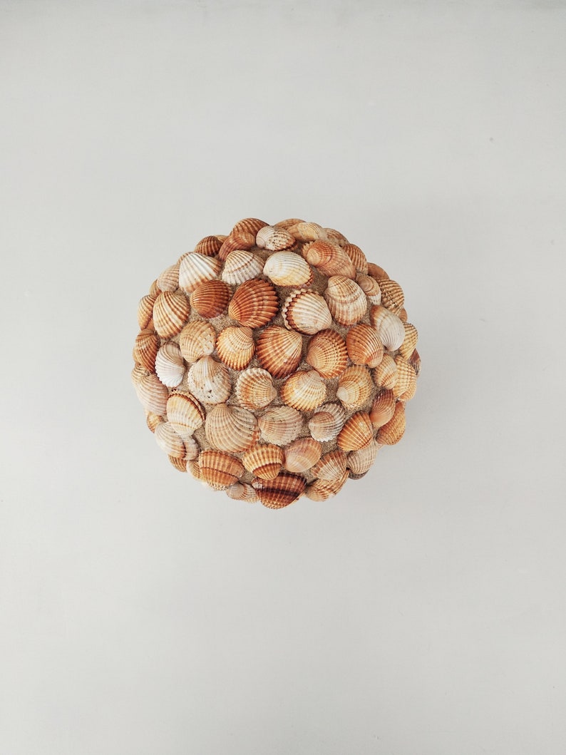 Large Sea Shell Ball Nautical Seashell Sphere Coastal Home - Etsy