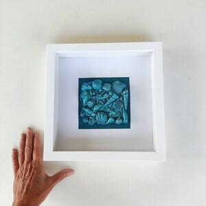 Blue Seashell Painting, Original Sea Wall Art, 3d Plaster Decorative ...