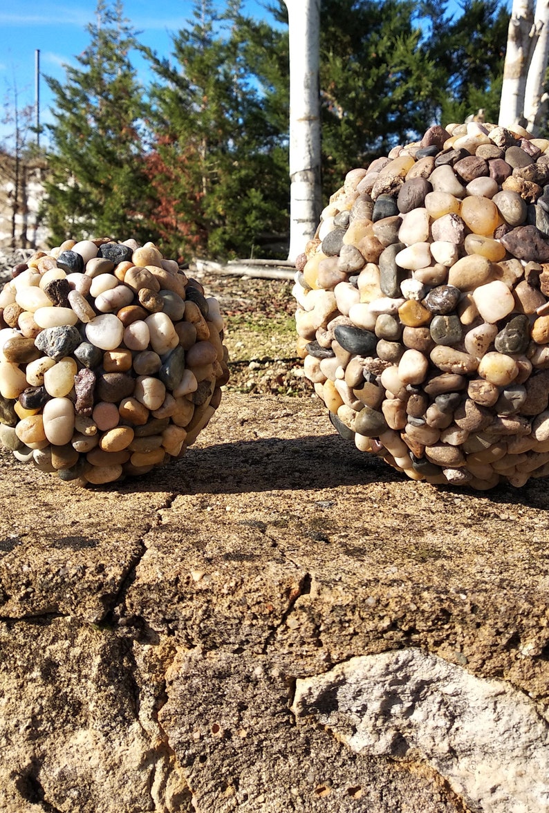 Large Decorative River Rocks Ball Rustic Stones Sphere - Etsy
