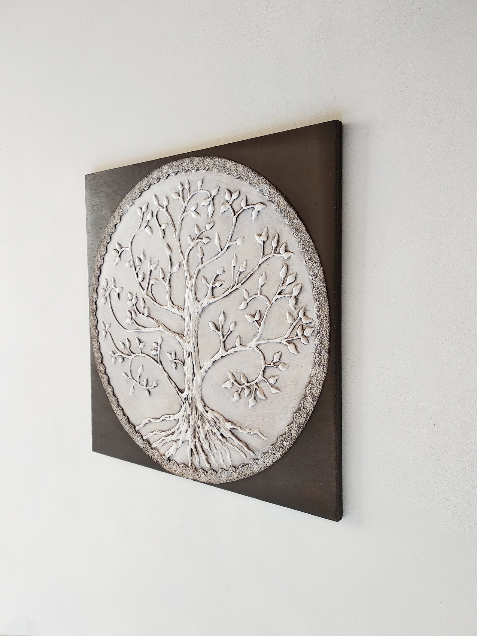 Relief tree wall art embossed plaster wall arttree of life | Etsy