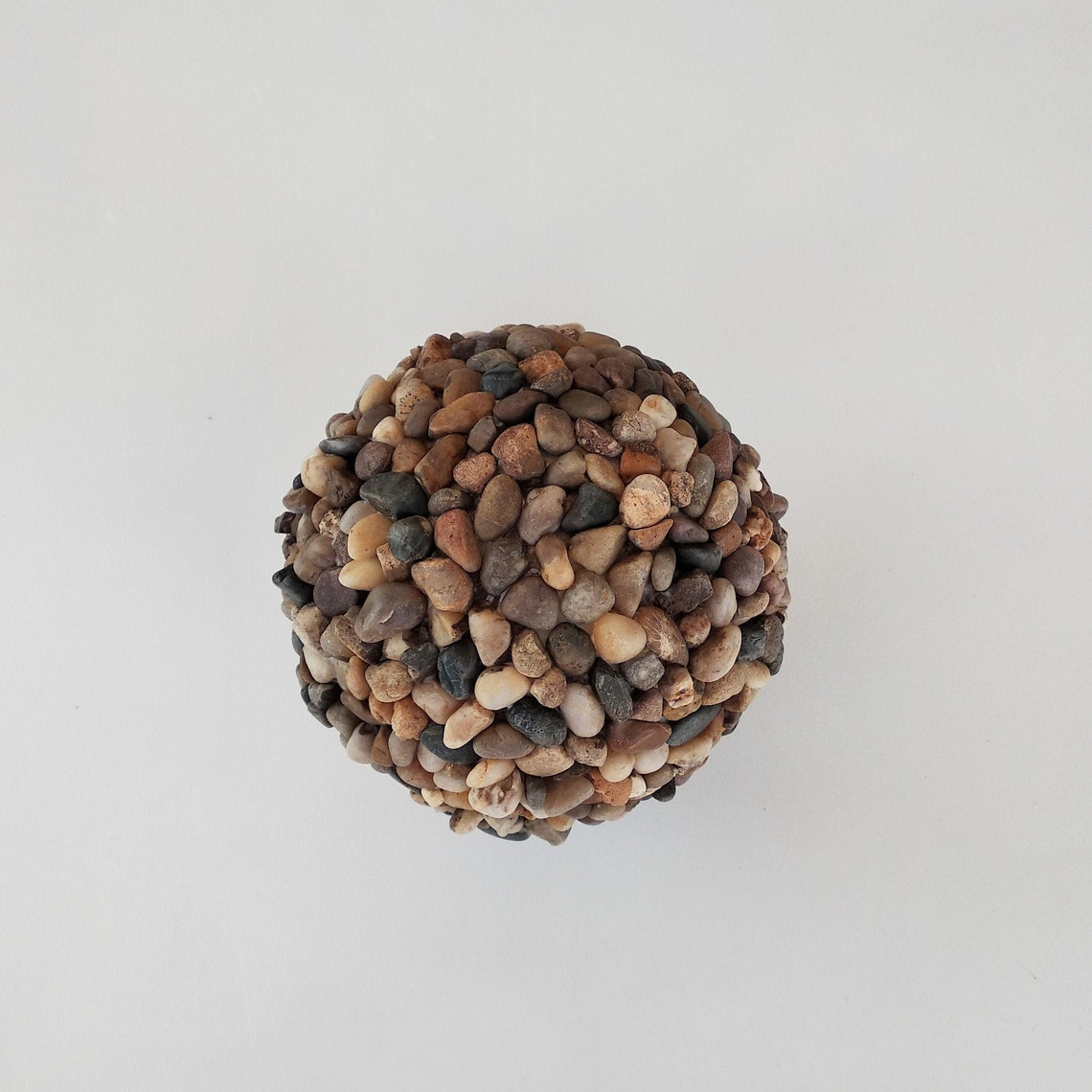 Large Decorative River Rocks Ball, Rustic Stones Sphere, Natural ...