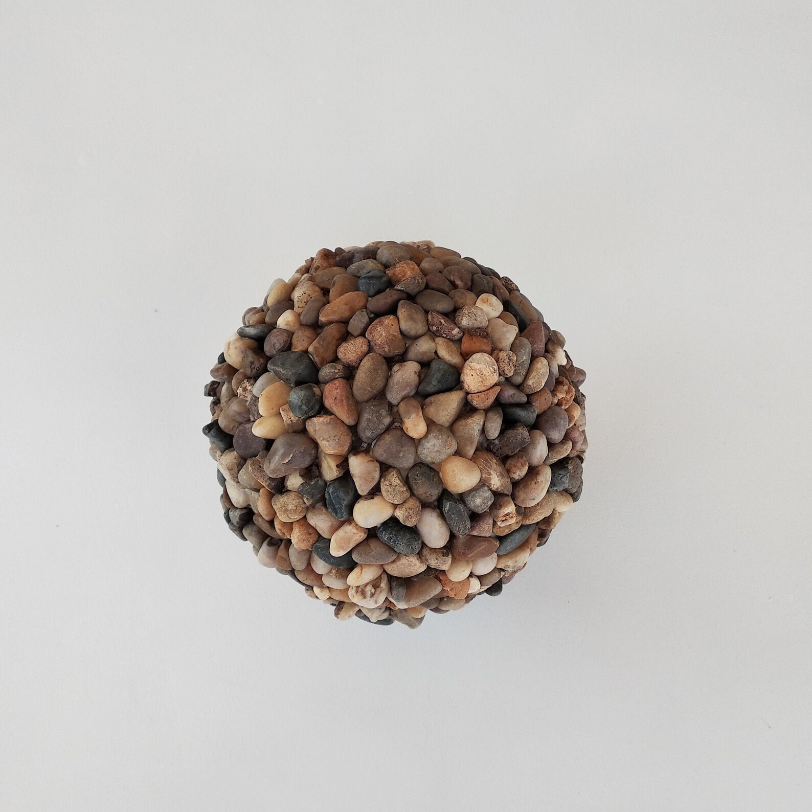 Large Decorative River Rocks Ball, Rustic Stones Sphere, Natural ...