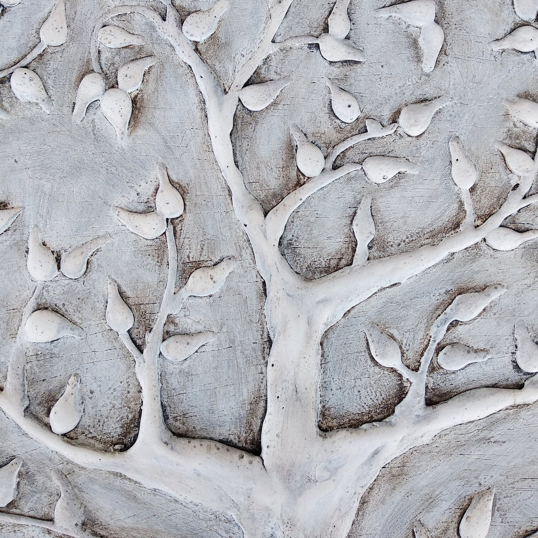 Relief Decorative Tree of Life Painting, Original Texturized Plaster on ...