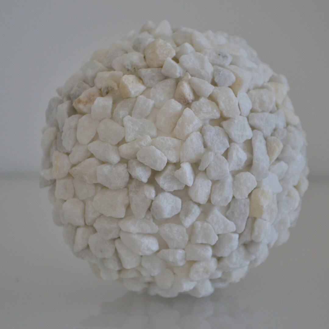 White Marble Stones Ball, Decorative Stone Sphere, Natural Home Decor ...