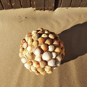 Large Sea Shell Ball Nautical Seashell Sphere Coastal Home - Etsy