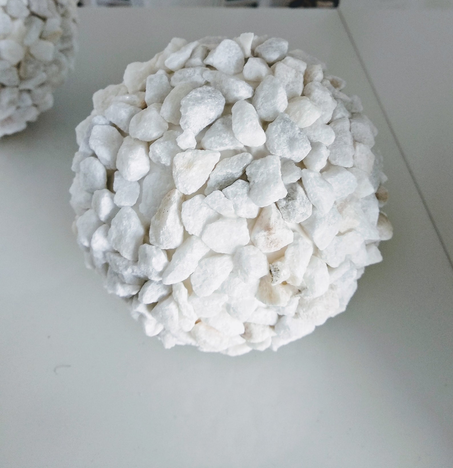 White Marble Stones Ball Decorative Stone Sphere Natural - Etsy