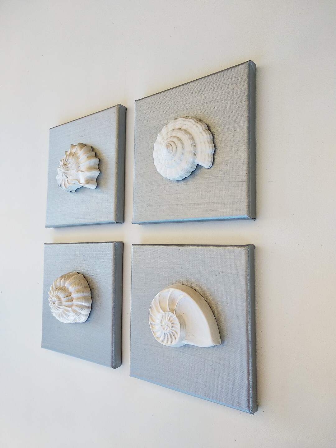 Small Shell Paintings on Canvas Original Plaster Wall Art - Etsy