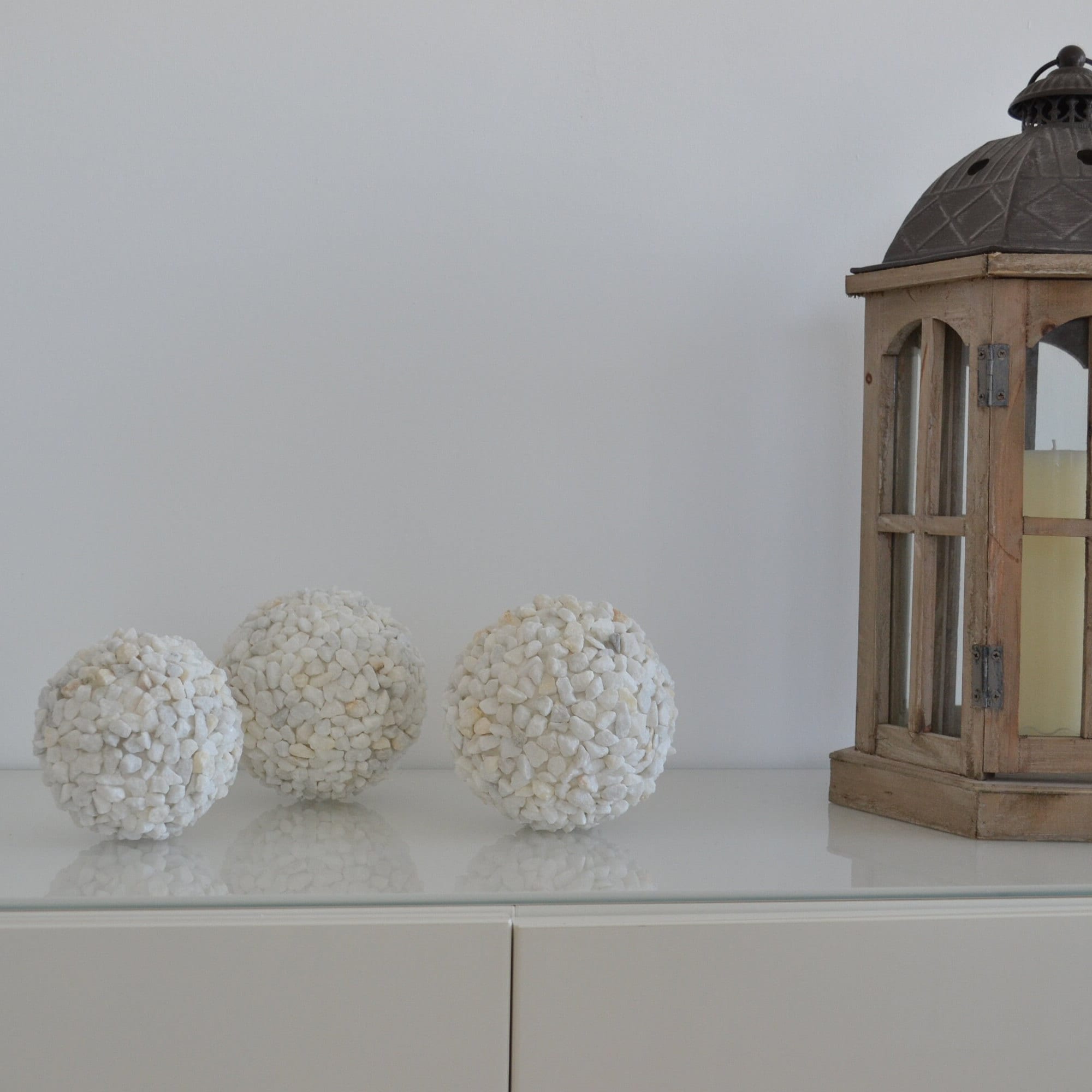White Marble Stones Ball, Decorative Stone Sphere, Natural Home Decor ...