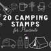 20 Camping Procreate Stamp Set Outdoor Hiking Outdoorsy Fishing Fire ...