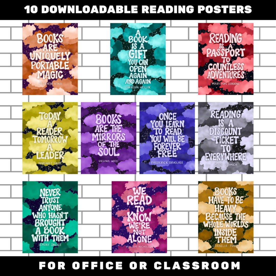 Digital Download 10 Reading and Book Posters for Teachers and ...