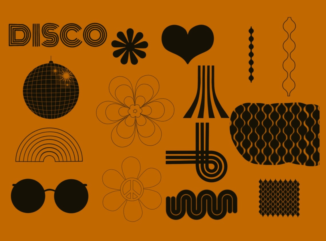 1970's Groovy Stamps for Procreate - Etsy