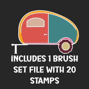 20 Camping Procreate Stamp Set Outdoor Hiking Outdoorsy Fishing Fire ...