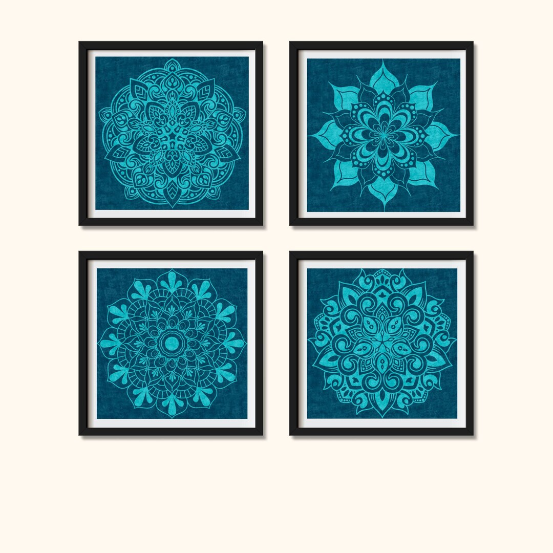 Group of 4 Four Mandala Posters Printable Download Poster Wall Art - Etsy