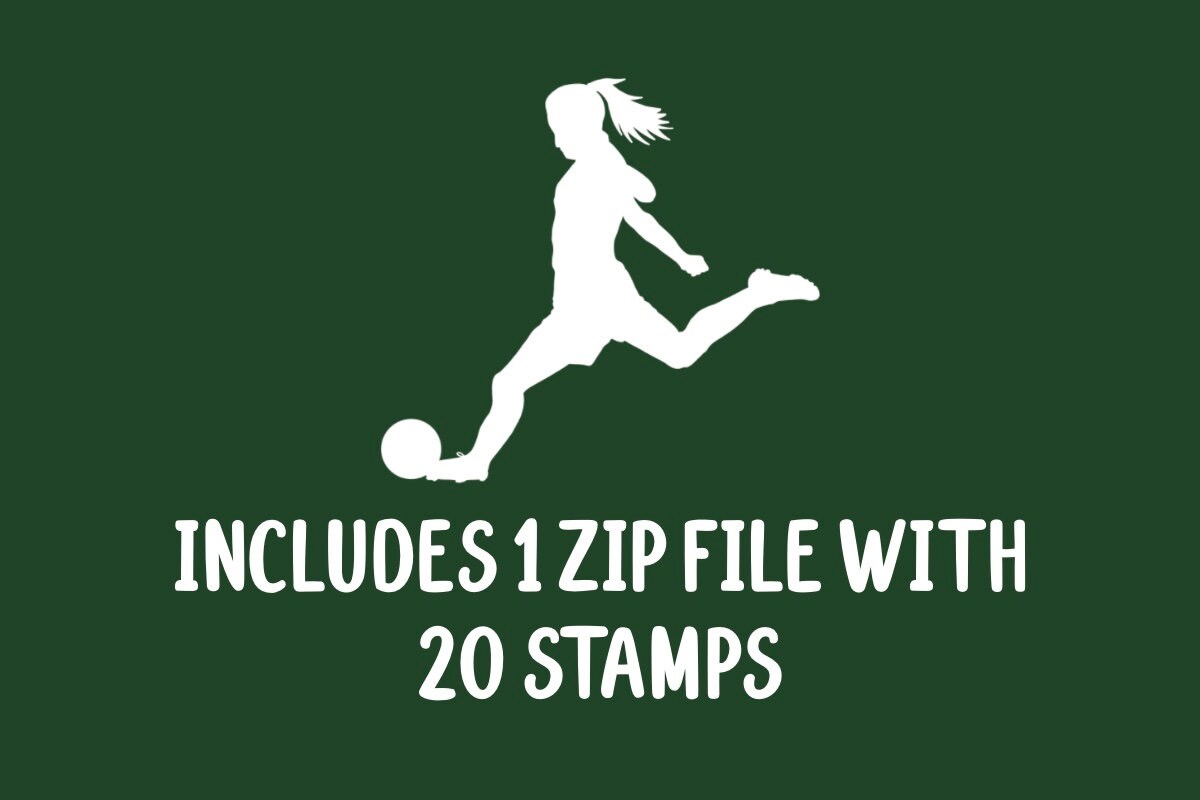 20 Women's Soccer Stamp Brush Set for Procreate on iPad for ...