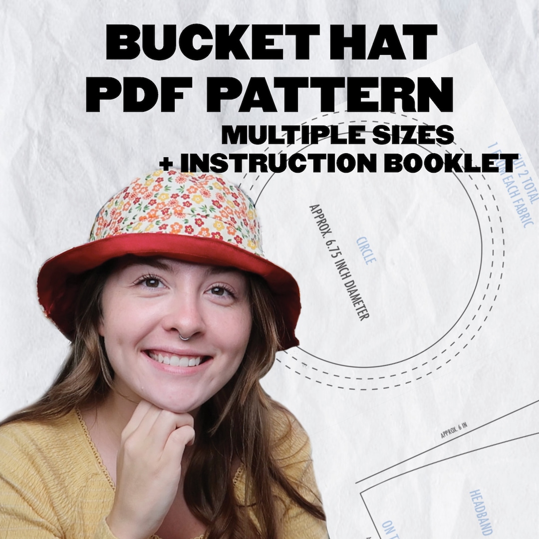 Reversible Bucket Hat Printable PDF Pattern Digital Download - 3 Sizes ...