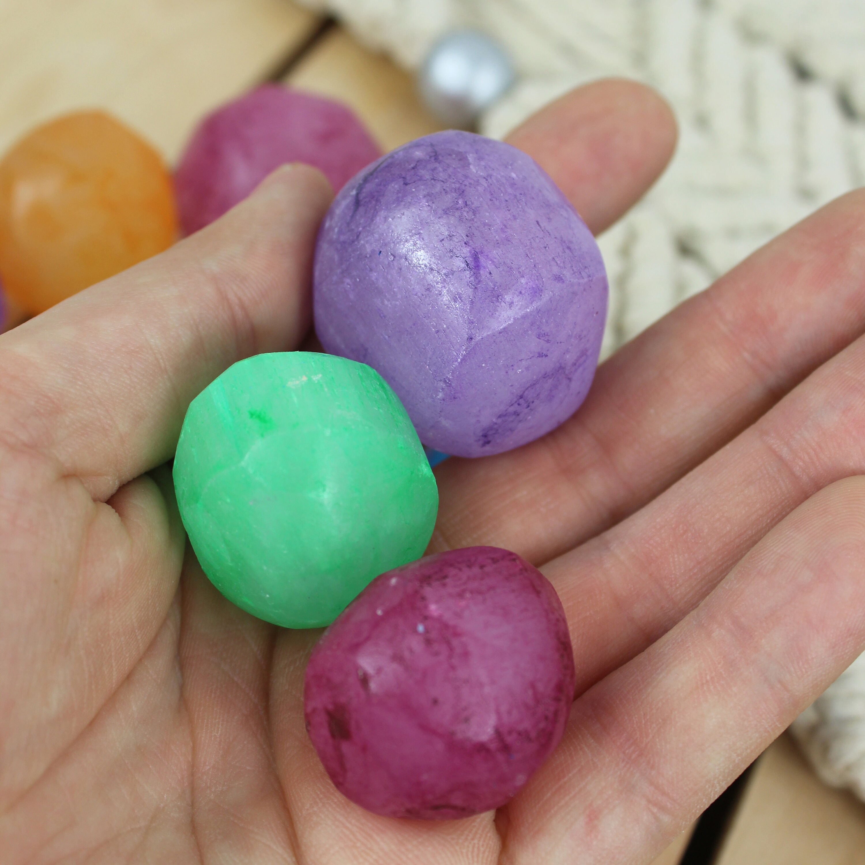 Colored Selenite Tumbled Stones Set 10 Pcs Colored Selenite | Etsy