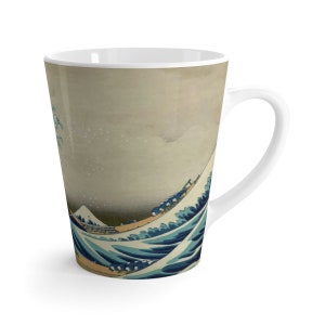 The Great Wave off Kanagawa, 12oz Latte Mug, From A Vintage Woodblock ...