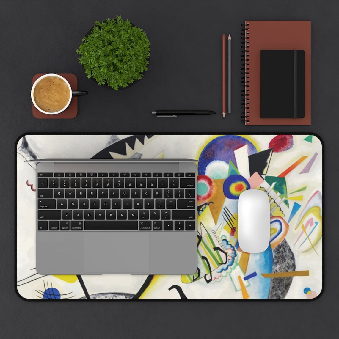 Blue Segment Desk Mat, Wassily Kandinsky, Abstract - Etsy