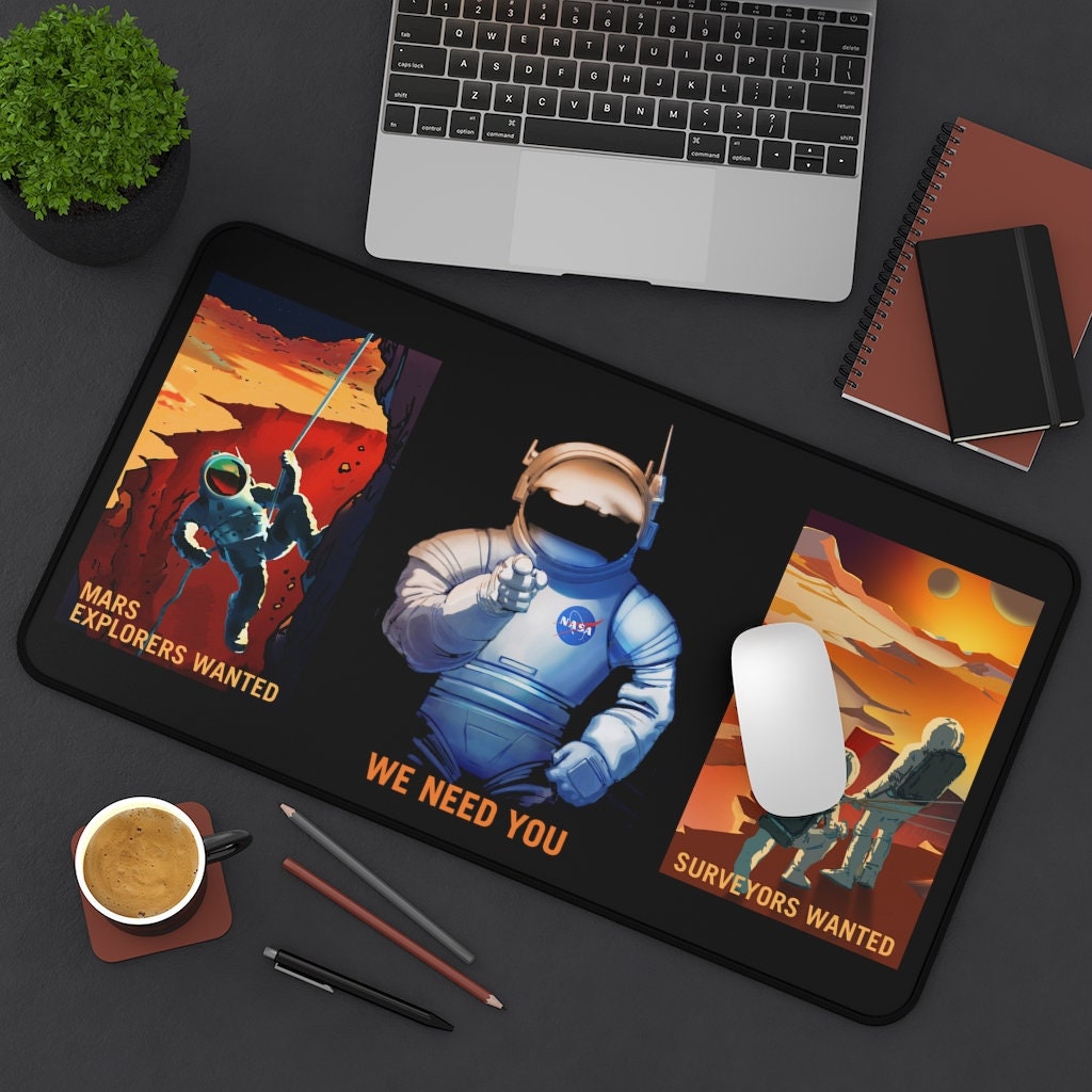 We Need You On Mars, Desk Mat, Fake Vintage/Retro Style NASA ...