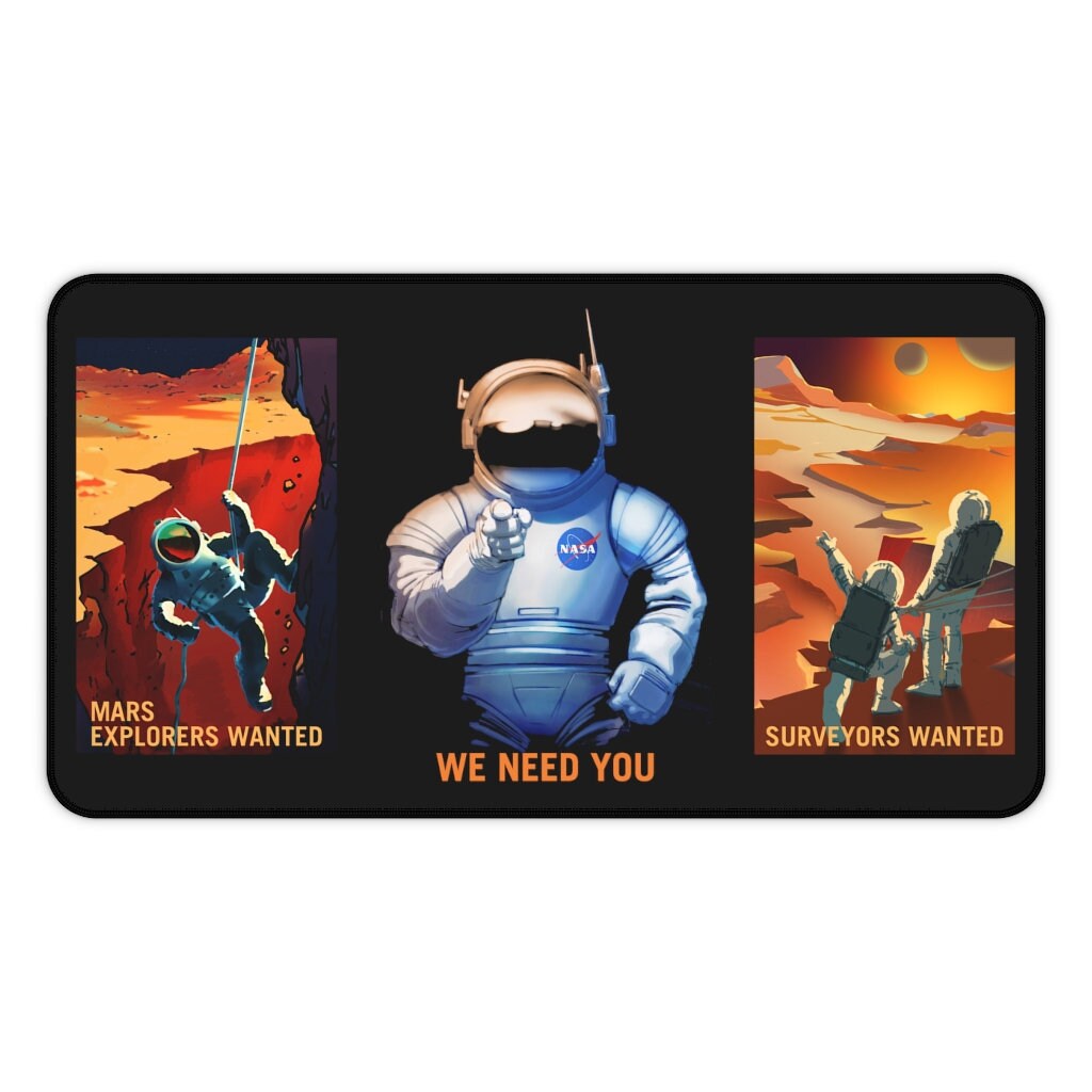 We Need You On Mars, Desk Mat, Fake Vintage/Retro Style NASA ...