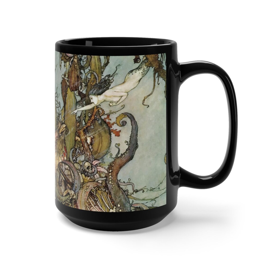 Davy Jones Locker Black 15oz Ceramic Mug Little Mermaid - Etsy