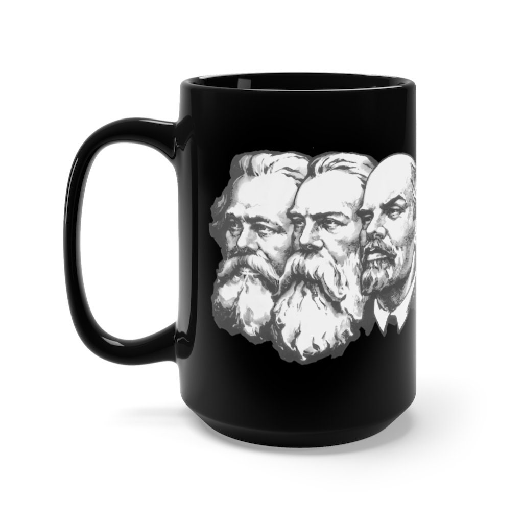 Marx Engels Lenin v2 Black 15oz Ceramic Mug, Socialism, Communism ...