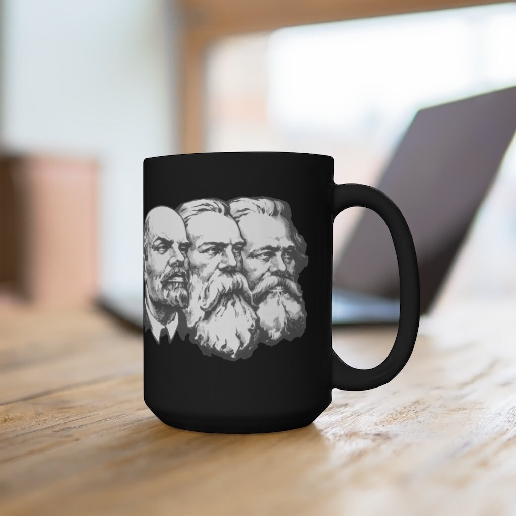 Marx Engels Lenin v2 Black 15oz Ceramic Mug, Socialism, Communism ...