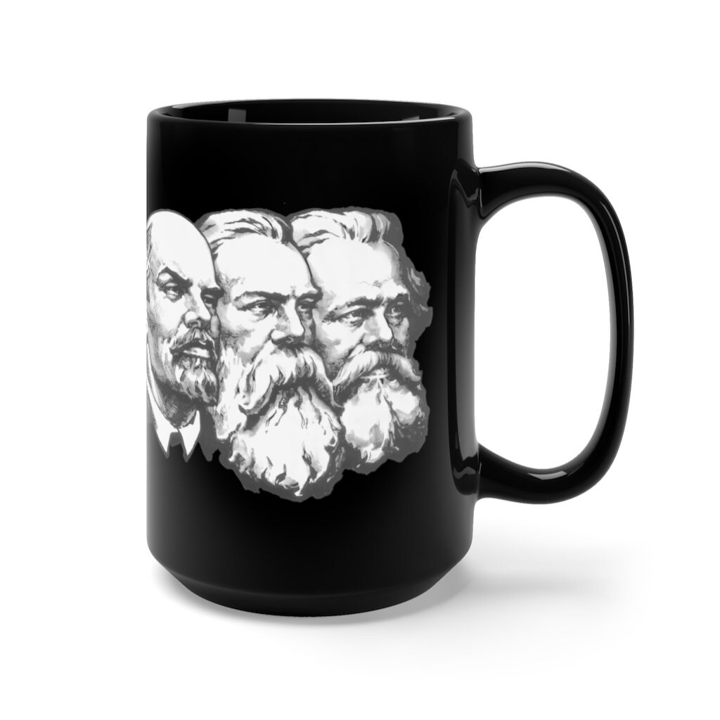 Marx Engels Lenin v2 Black 15oz Ceramic Mug, Socialism, Communism ...
