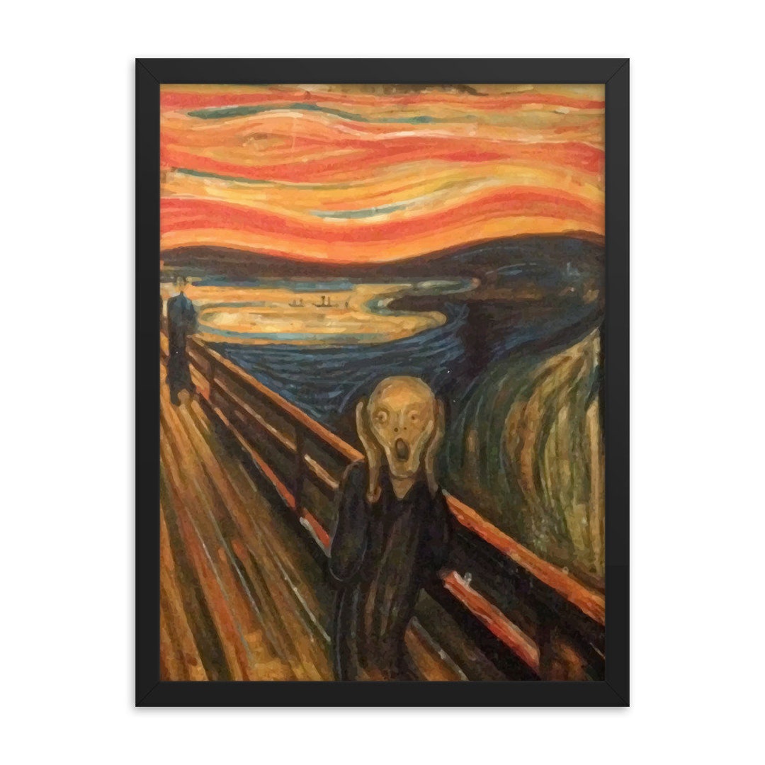 The Scream, 18" X 24" Framed Giclée Poster, Black Wood Frame, Acrylic ...