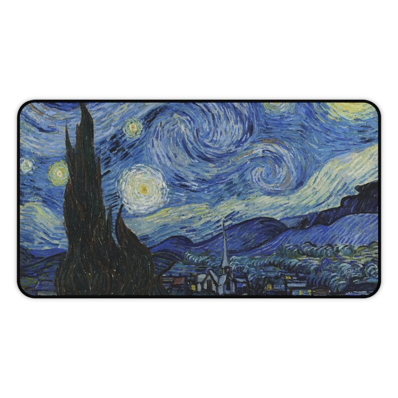 Starry Night Desk Mat Vincent Van Gogh - Etsy