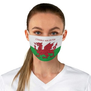 Cymru Am Byth, Cloth Face Mask, Washable, Reusable, Wales Flag, Motto ...