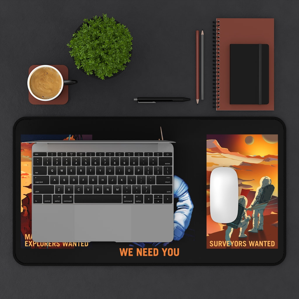 We Need You On Mars, Desk Mat, Fake Vintage/Retro Style NASA ...
