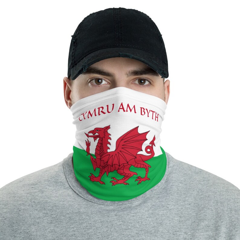Cymru Am Byth Neck Gaiter Red Dragon Flag of Wales Welsh | Etsy
