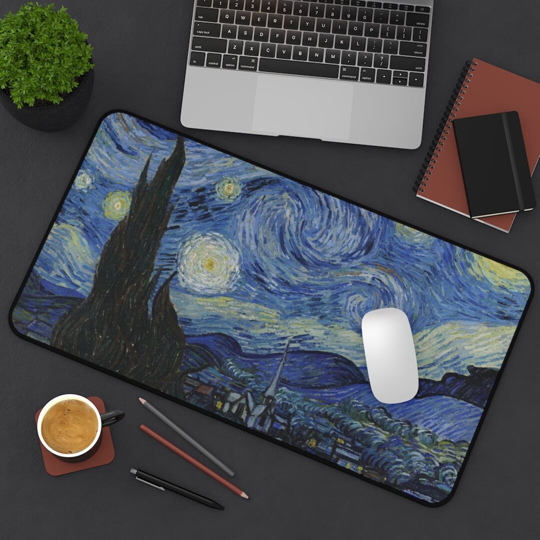 Starry Night Desk Mat, Vincent Van Gogh - Etsy