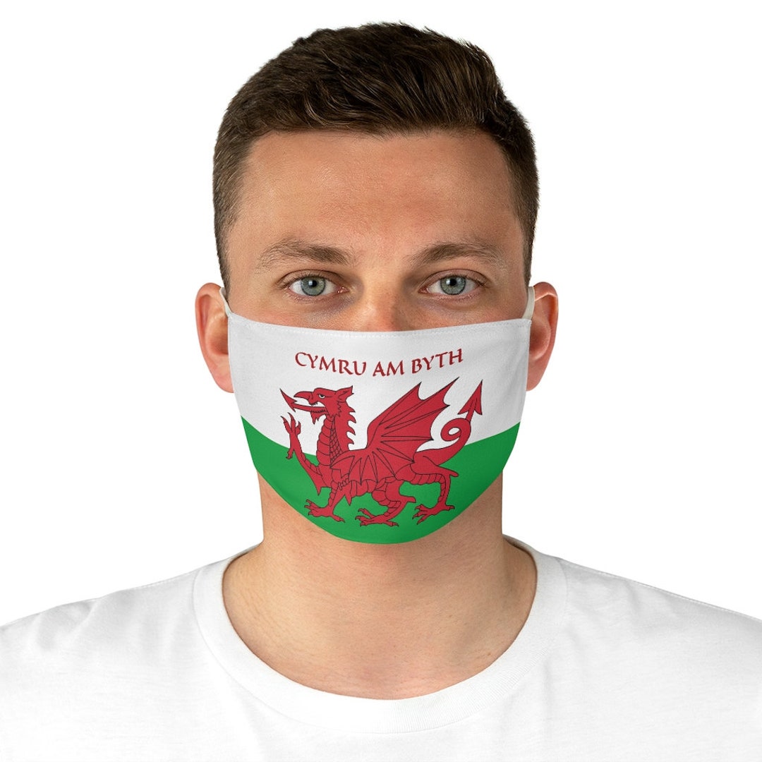 Cymru Am Byth, Cloth Face Mask, Washable, Reusable, Wales Flag, Motto ...