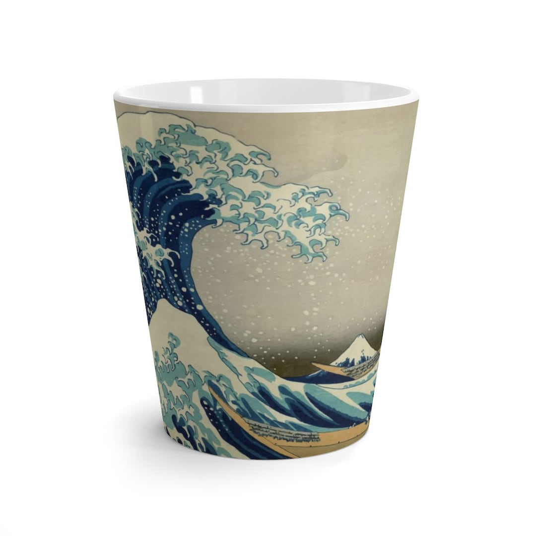 The Great Wave off Kanagawa, 12oz Latte Mug, From A Vintage Woodblock ...