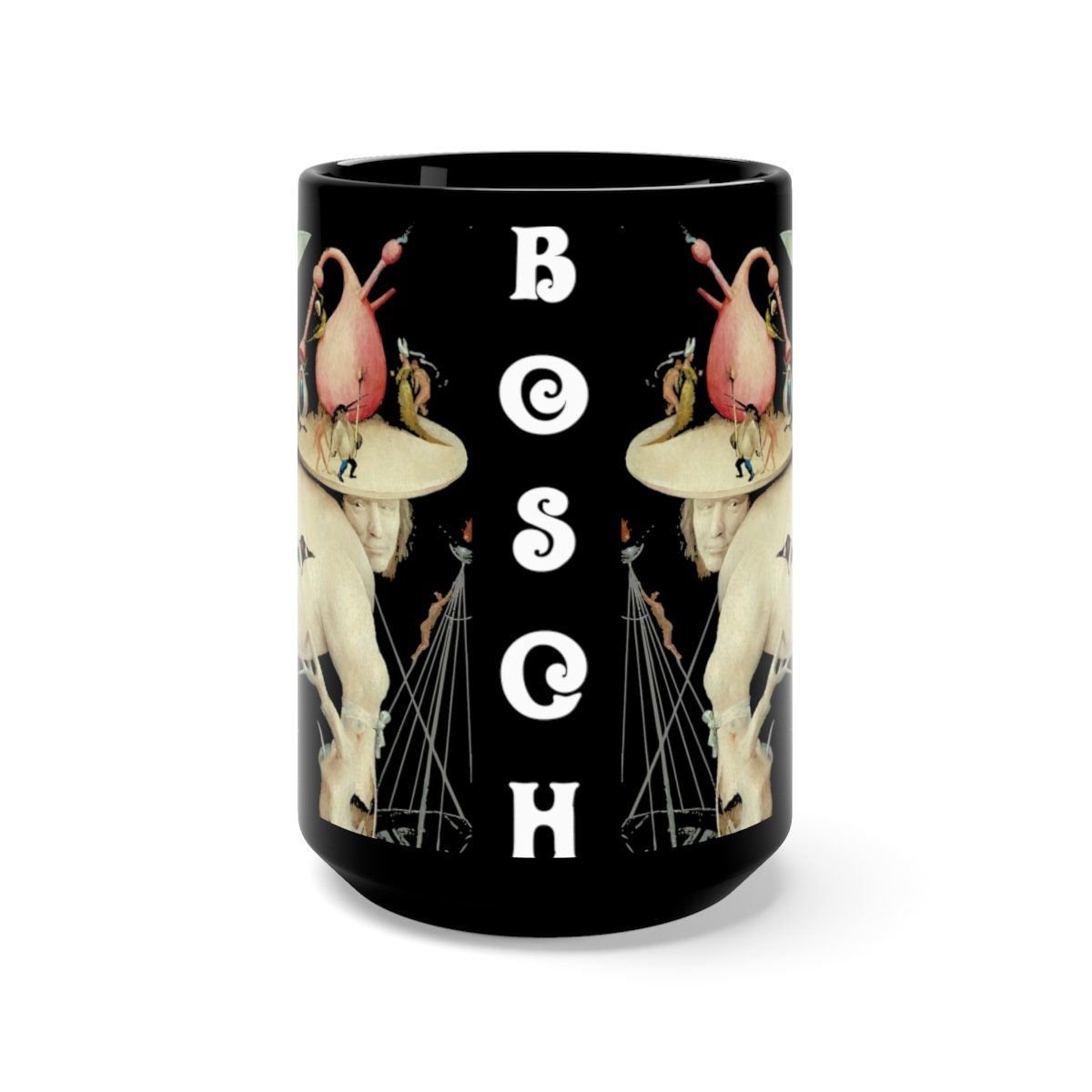 Tree Man, Black 15oz Ceramic Mug, Hieronymus Bosch, The Garden of ...
