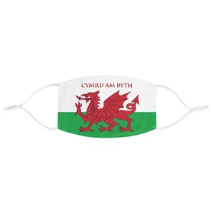 Cymru Am Byth, Cloth Face Mask, Washable, Reusable, Wales Flag, Motto ...