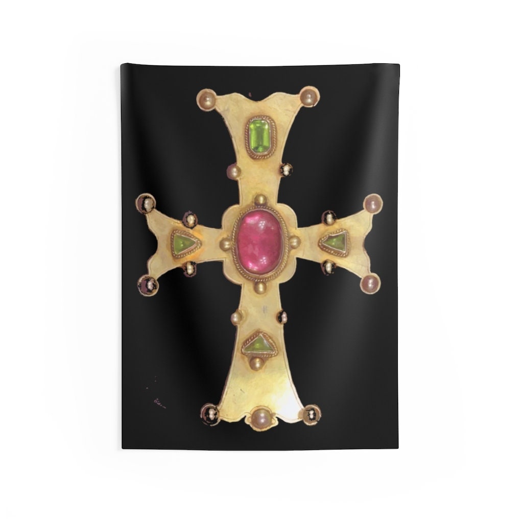 Medieval Gold Cross Indoor Wall Tapestry, 13th Century, High Middle ...