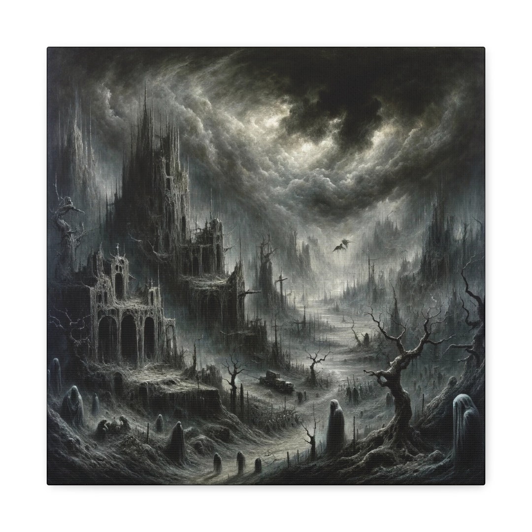 La vallée de l'ombre de la mort, impression sur toile, art mural sombre ...