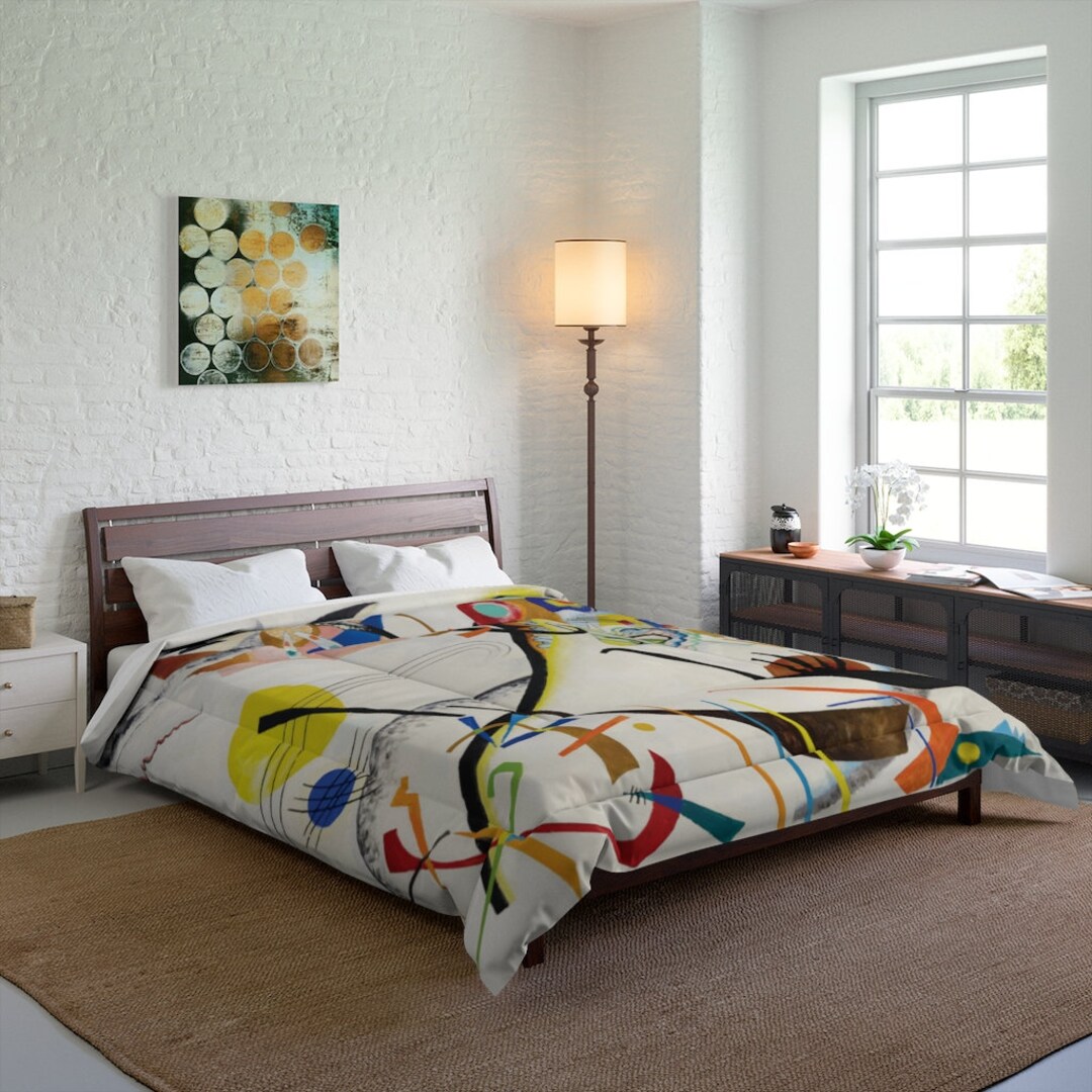 Kandinsky's Blue Segment Queen Comforter, Abstract - Etsy