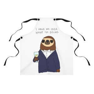 Confused Sloth Cookout Apron, Funny Apron for Those Who Feel Out of ...