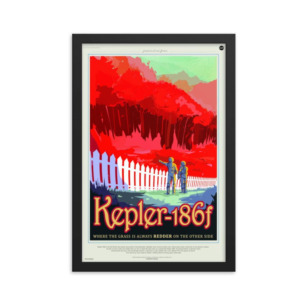 Exoplanet Travel Bureau #5 of 7, 12 x18 Framed Giclée Poster, Black ...