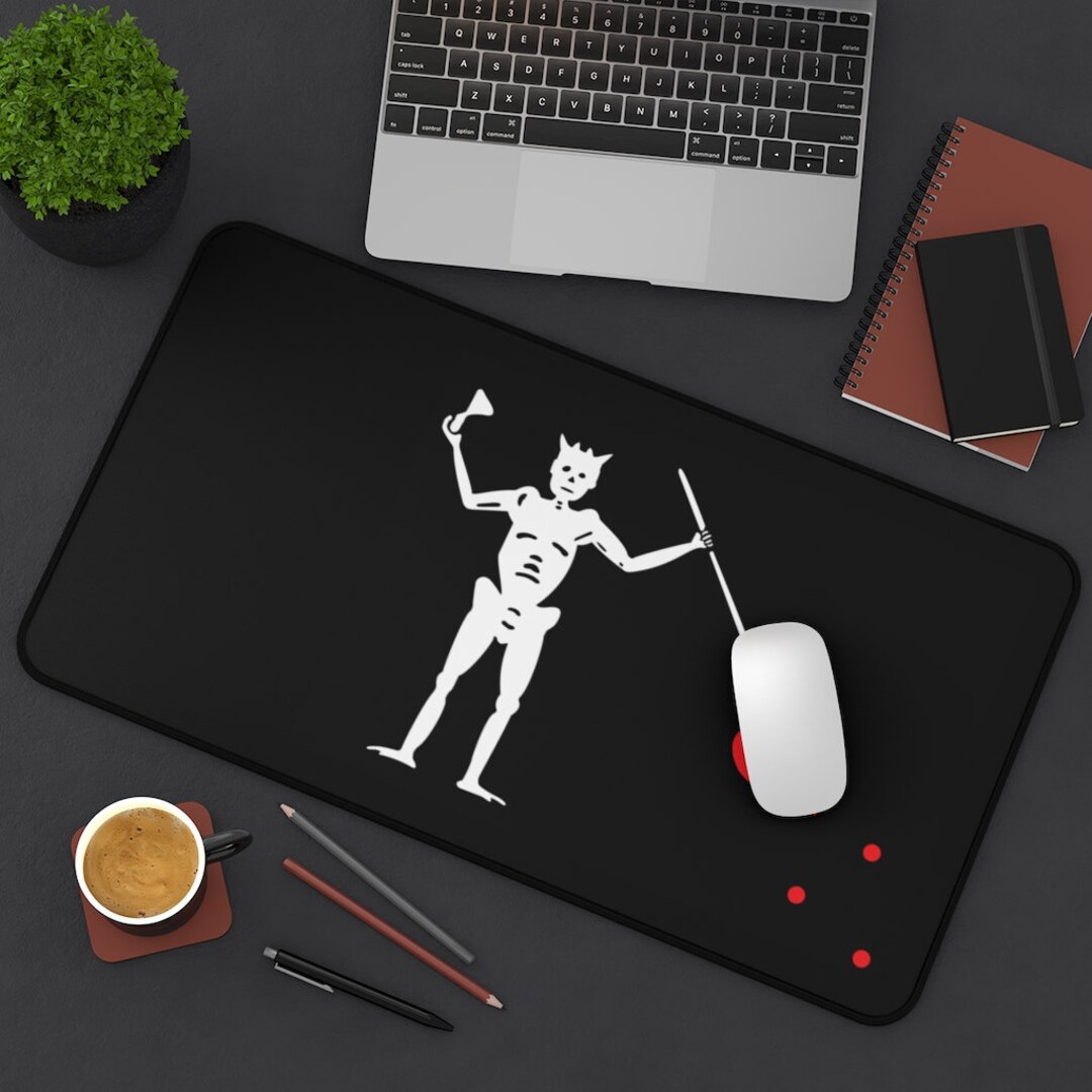 Blackbeard's Pirate Flag Desk Mat, Historical, Jolly Roger - Etsy