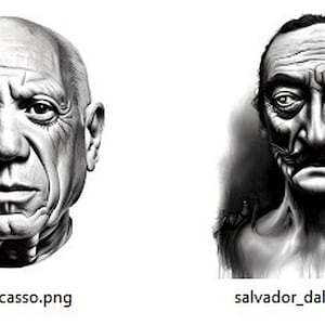 Famous Artists Sketches: O'keeffe, Picasso, Dali, Van Gogh (digital ...