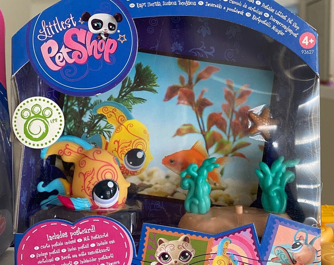 Littlest Pet Shop Postcard Pets Angle Fish W/ Coral/seaweed & Starfish ...