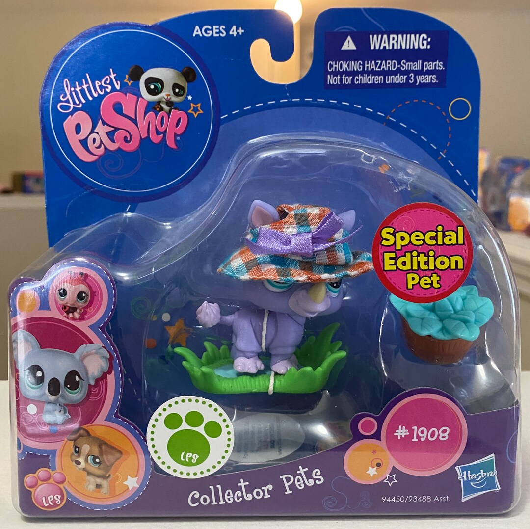 Littlest Pet Shop Special Edition Rhino W/ Accessories 1908 Hasbro LPS ...