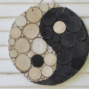 Ying Yang Wooden Mosaic Wall Art With a Birch Wood Backer - Etsy